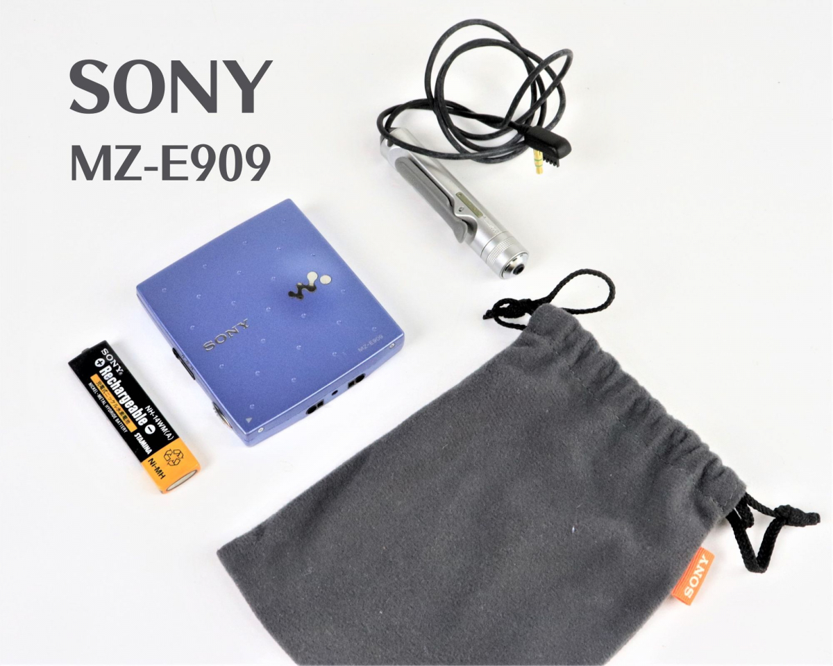【目立った傷や汚れなし】SONY WALKMAN MZ-E909 ソニー MDウォークマン 音響機器 オーディオ ブルー バッテリー 付属品有り ビンテージ コレクション 003FSEE91の ...