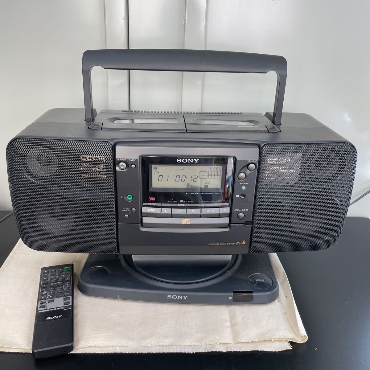 【目立った傷や汚れなし】★ソニー SONY ソナホーク ZS-6 ラジカセ スタンド付き SWV-Y1 通電確認済 中古 アンティーク 当時物 リモコンつき CDラジカセ の落札情報詳細 ...