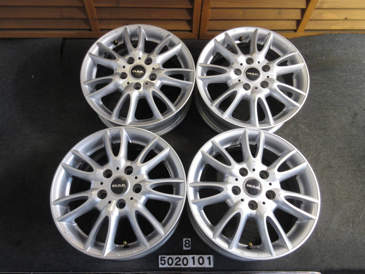 【やや傷や汚れあり】G894-1 ②★MAK JACKIY 4本セット★15インチ5.5J＋46 5穴PCD112 ハブ径約67mm★BMW ...