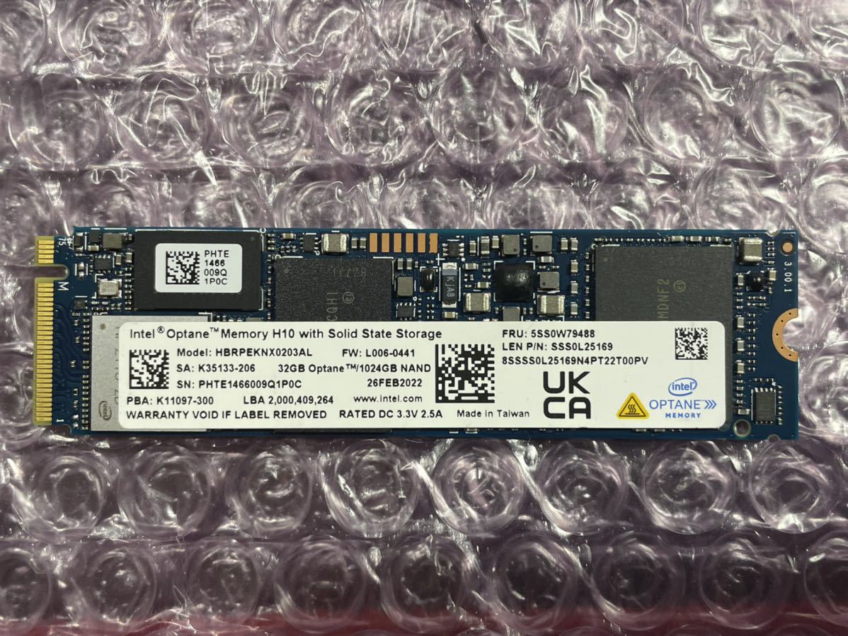 【未使用に近い】1円スタート 未使用に近い Intel Optane Memory H10 HBRPEKNX0203AL 32GB ...