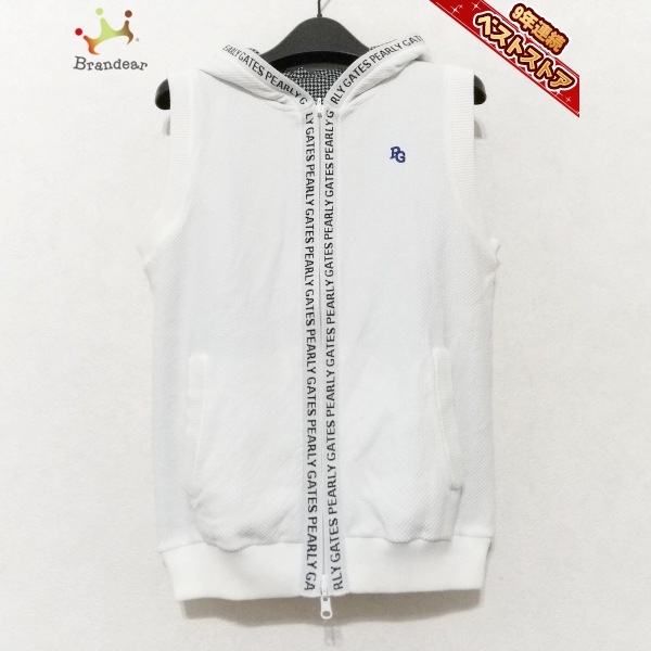 【やや傷や汚れあり】2021年＊PEARLY GATES パーリーゲイツ サンバイザー ダークネイビー×白 立体ロゴワッペン 汗取りパット付き ...