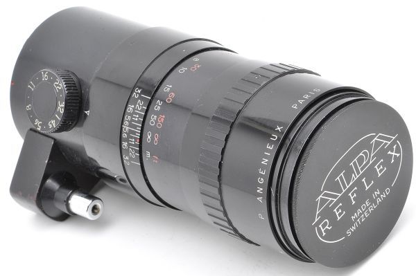 【やや傷や汚れあり】ALPA ALITAR ANGENIEUX 180mm F4.5 アルパ アリター アンジェニュー キャップ 革ケース ...
