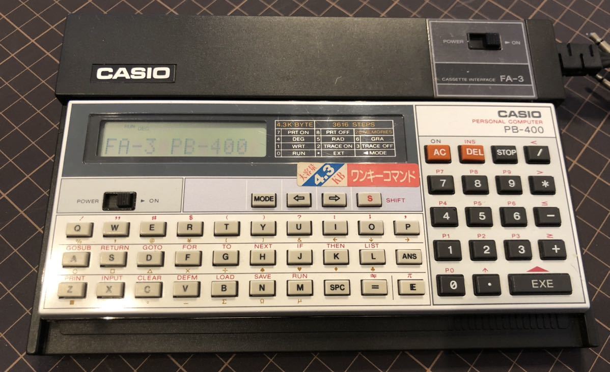 【やや傷や汚れあり】CASIO ポケコン PB-400 カセットインターフェイス FA-3 レア品です。の落札情報詳細 - ヤフオク落札価格検索 オークフリー
