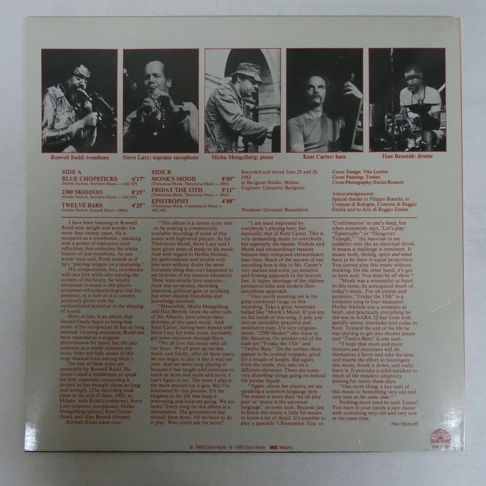 【やや傷や汚れあり】46012306;【イタリア盤/SoulNote】ROSWELL RUDD/STEVE LACY/MISHA ...