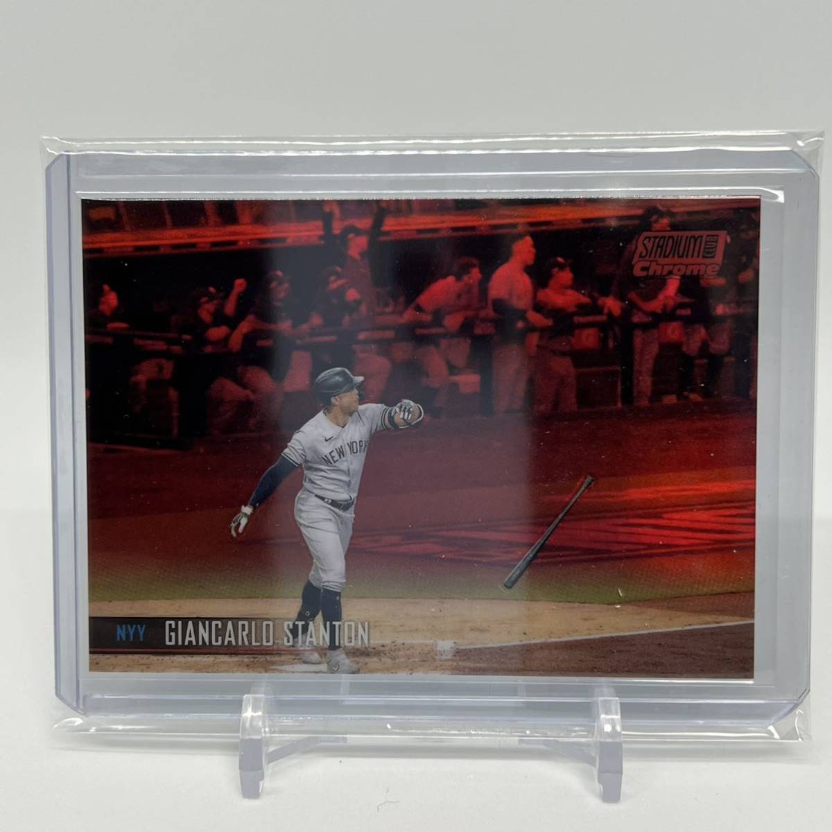 【目立った傷や汚れなし】Giancarlo Stanton Red Refractor Parallel /5 2021 Topps ...