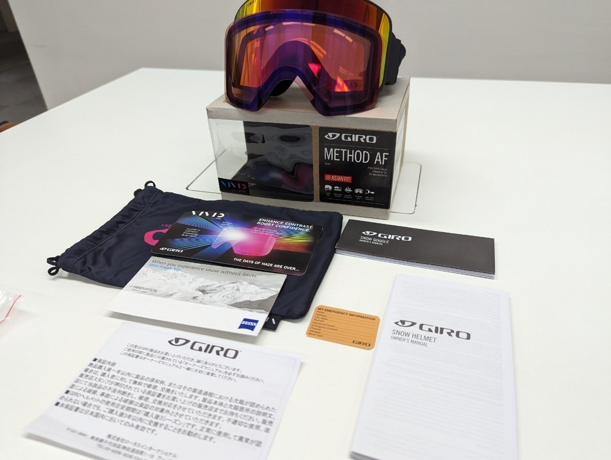 【やや傷や汚れあり】★送料込み★即決 GIRO METHOD AF ASIAN FIT Black Vivid Ember スペアレンズ付 ...