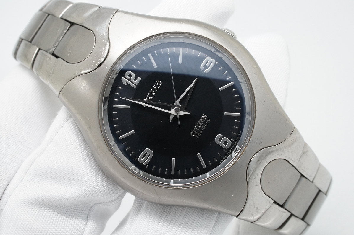 【やや傷や汚れあり】D63 作動良好 CITIZEN シチズン EXCEED エクシード エコドライブ ソーラー A780-H21602 ...