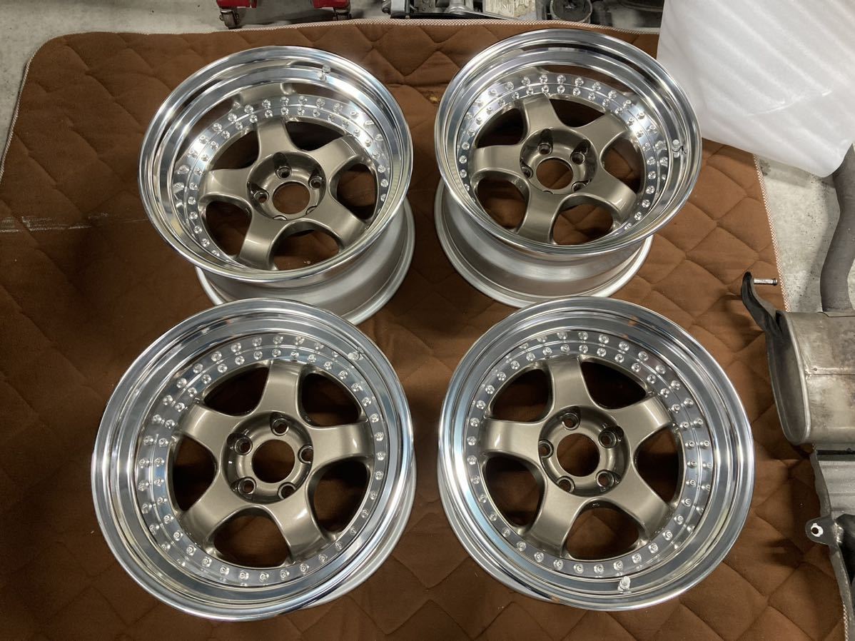 【未使用に近い】work Meister s1 3p マイスター 17インチ 114.3-5h 10j-10 11j-10 チタンゴールド ...