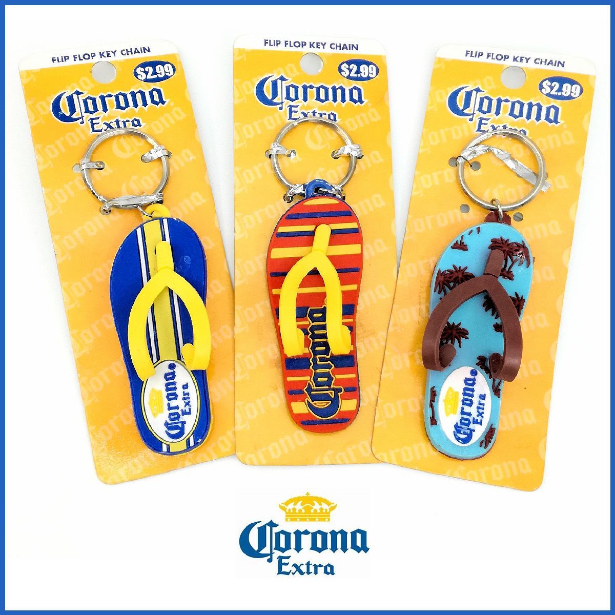 【目立った傷や汚れなし】コロナビール Corona Extra コロナ・エキストラ 2006年製 ビーチサンダル キーホルダー3種 ...
