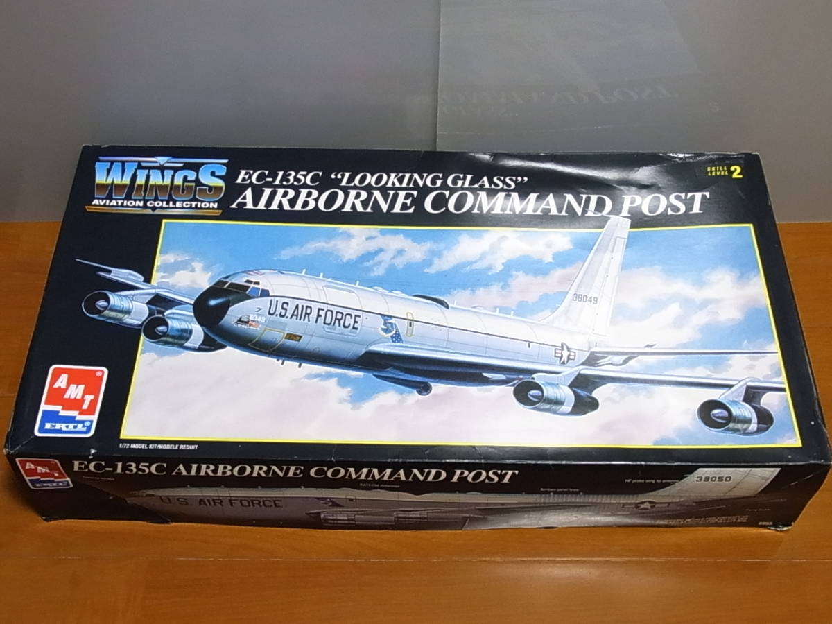 【やや傷や汚れあり】t003 AMT 1/72 中古・現状渡し EC-135C ルッキンググラス 空中指揮機 無線中継機 AIRBORNE ...