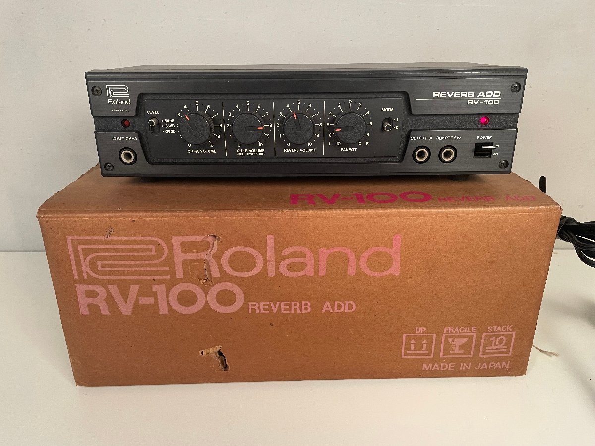 【やや傷や汚れあり】【通電可・動作未確認】Roland ローランド REVERB スプリング リバーブ ADD RV-100 音響機器 取扱 ...