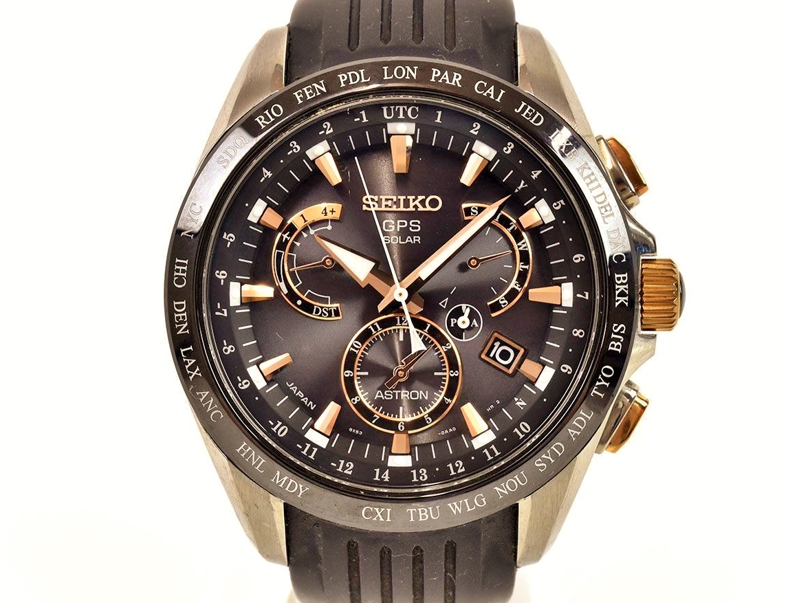 【目立った傷や汚れなし】美品 SEIKO セイコー アストロンゴールド 腕時計 GPS 電波 ソーラー 8X53-0AB0-2 セラミック ...