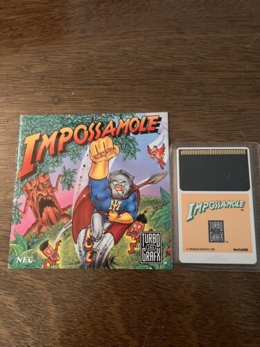 【未使用に近い】Impossamole (TurboGrafx-16, 1991) HuCard and Manual *TESTED ...