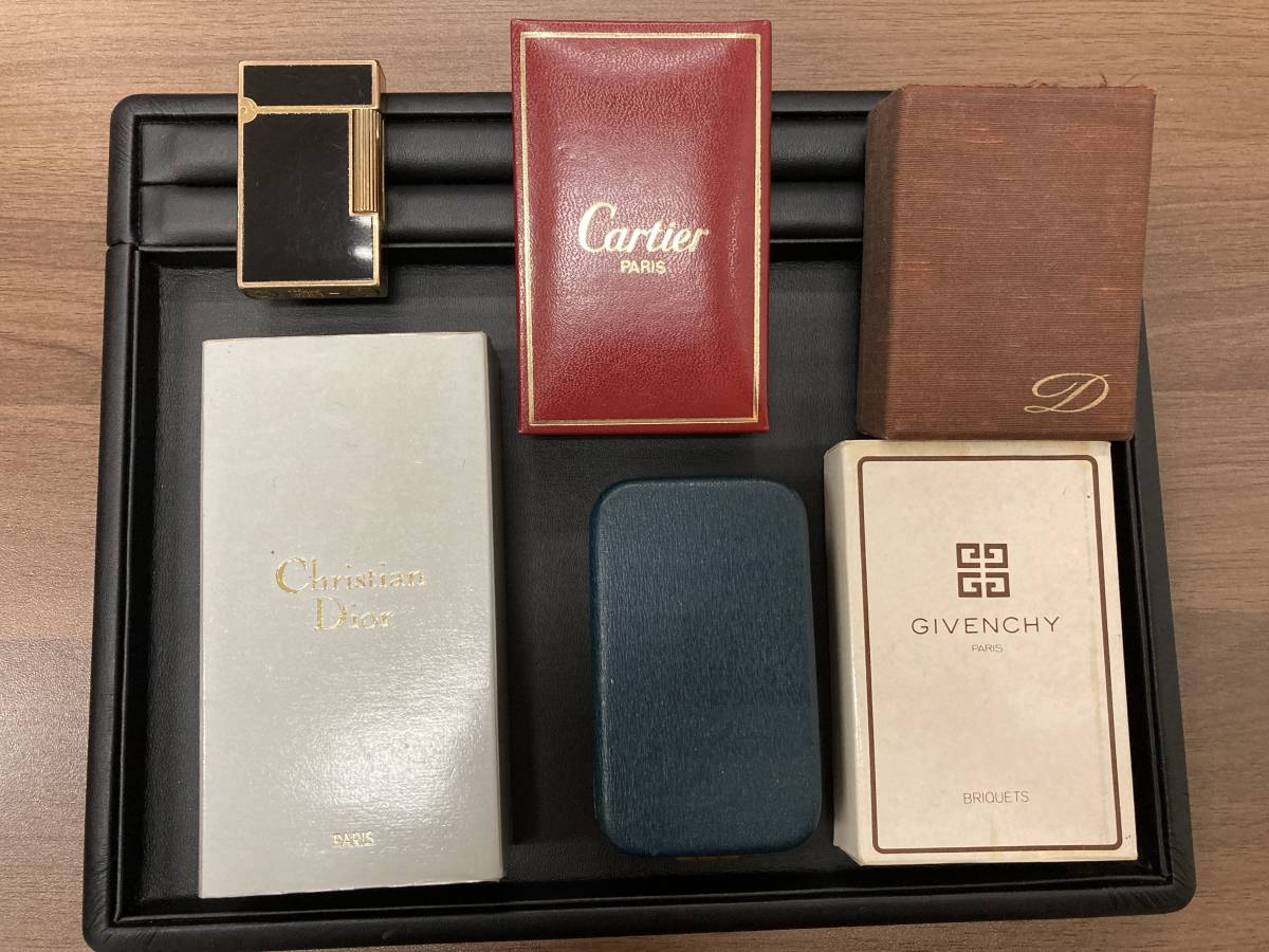 【傷や汚れあり】A22843 中古 ブランドライター6点おまとめ 【Du Pont2点・CD・Cartier・ジバンシー・Dunhill ...
