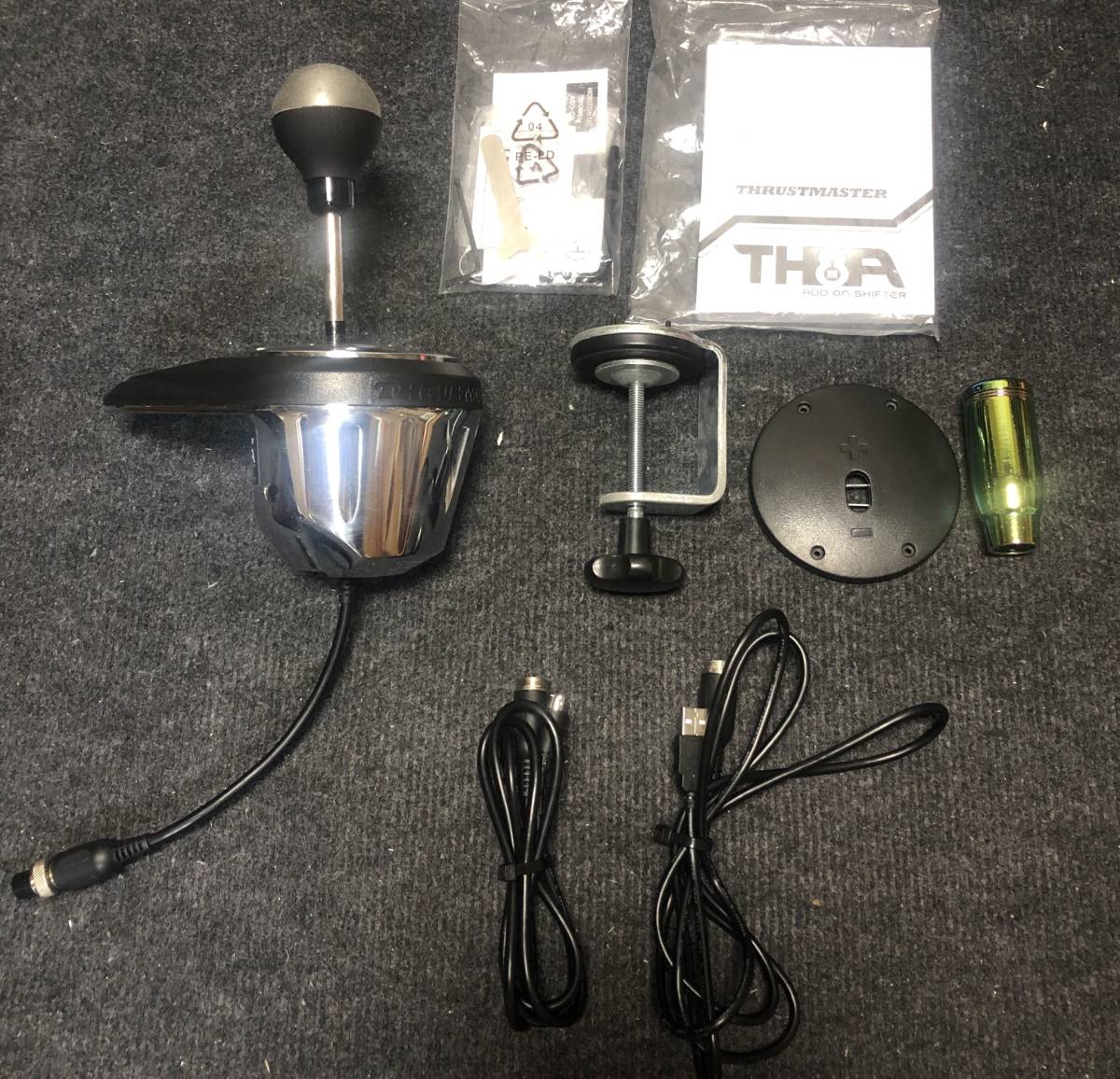 【やや傷や汚れあり】Thrustmaster TH8A スラストマスター おまけシフトノブ おまけUSBケーブルアダプター SQセクエンシャル ...