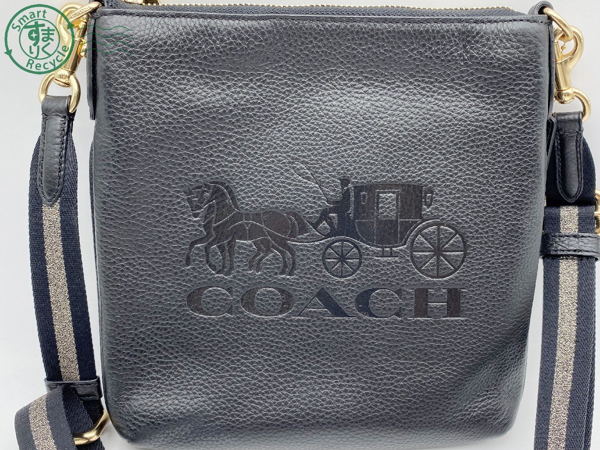 【目立った傷や汚れなし】08310314 COACH コーチ B2079-1897 ショルダーバッグ 斜め掛けバッグ 鞄 レザー ブラック 黒 ...