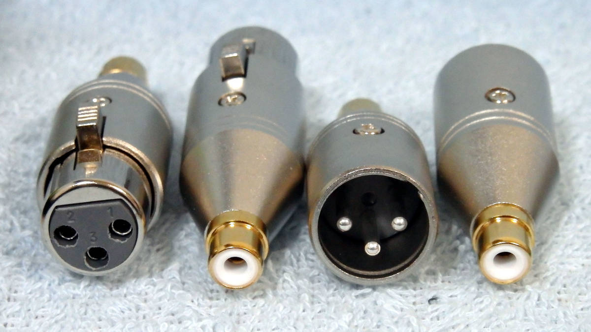 【未使用】TOMOCA製 変換コネクター XLR 3Pin⇔RCAジャック 11-RCAJ(11C⇔RCAジャック)/12-RCAJ(12C⇔RCAジャック) 各2個 キャノン RCA ピン ...
