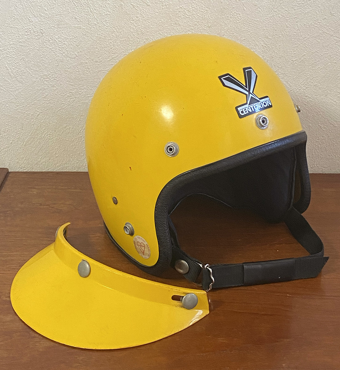 【傷や汚れあり】1970's 英国 STADIUM Project 6 ジェットヘルメット スタジアム バーミリオン 当時物 M 57cm ...