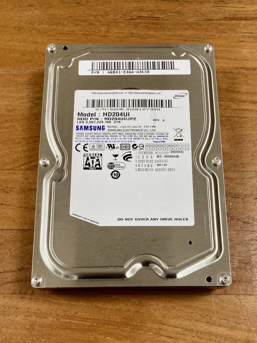 【目立った傷や汚れなし】【送料込】HDD 3.5インチ 2TB サムスン SAMSUNG HD204UIの落札情報詳細 - ヤフオク落札価格 ...