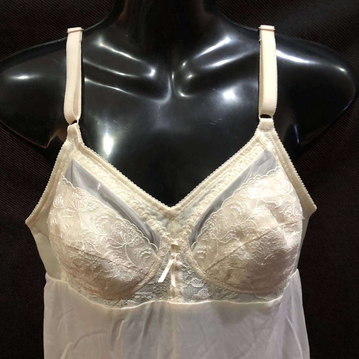 【目立った傷や汚れなし】SC-187 ☆♪The LECIEN co EXCEL Beauty Madams WHITE PINK♪☆ エレガンスブラスリップ B80Lサイズ（B93cm 丈 ...