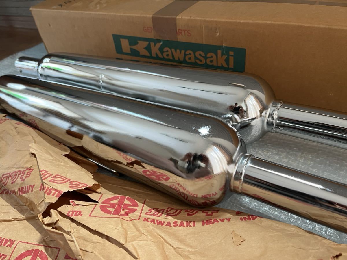 【未使用】【未使用】純正カワサキW1 W1S W1SA W3 マフラー 左右セット カワサキW3 650RS サイレンサー エキゾーストKAWASAKI W1 大根マフラー 当時物の落札情報 ...
