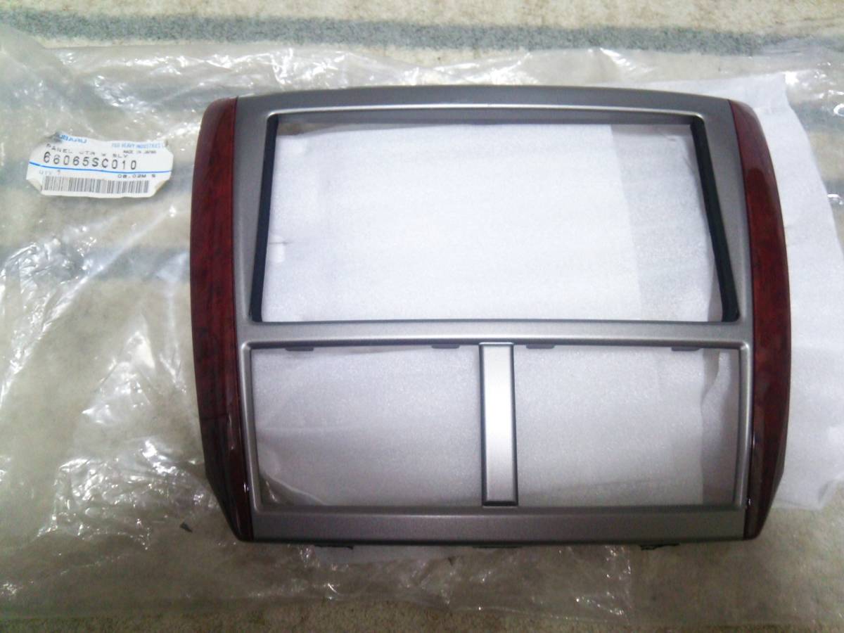 【やや傷や汚れあり】送料0 STi スバル SH フォレスター GH GE GRB GRF GVB GVF インプレッサ 純正 オプション 2DINワイド オーディオ パネル 木目調 ...