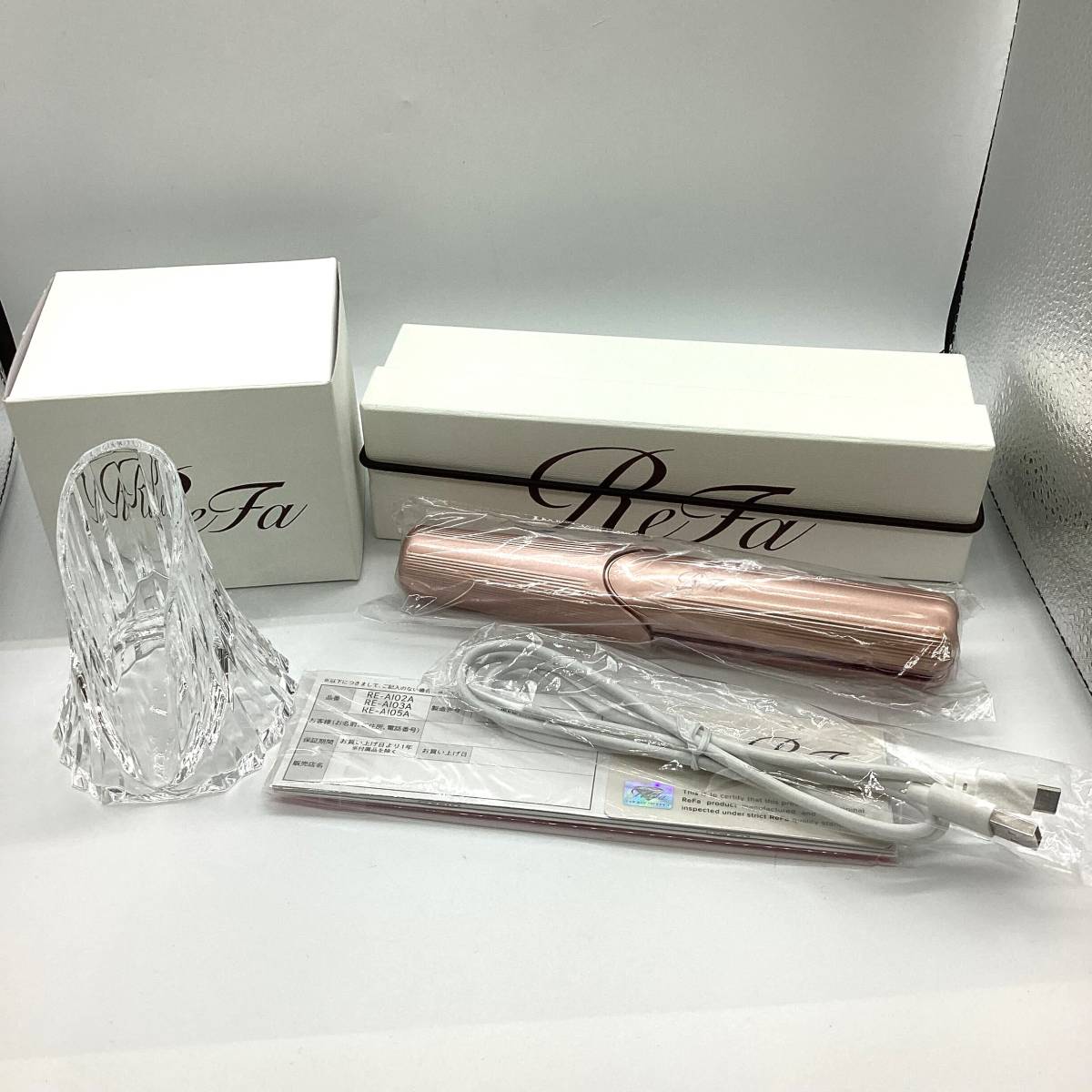 【未使用】【21368】ReFa BEAUTECH リファ ビューテック フィンガーアイロン RE-AI05A（ピンク） アイロンホルダー セット 未使用品 二次流通品の落札情報詳細 ...