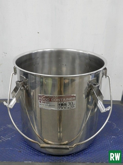【傷や汚れあり】【30cm/約20L】パッキン汁食缶 クローバー ステンレス SUS316 耐酸性 給食 業務用 店舗 密閉缶 蓋なし 丸型 キッチンポット 目盛り付き [4]の落札情報詳細 ...