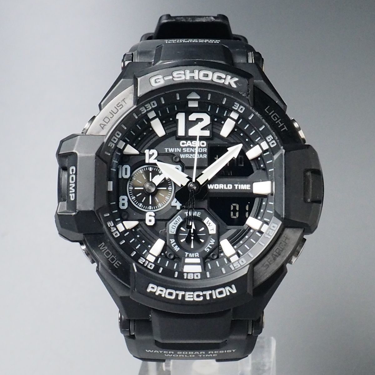【やや傷や汚れあり】2401★F-1588★CASIO G-SHOCK GA-100MC 腕時計 クォーツ オリーブグリーン ミリタリーベルト ...