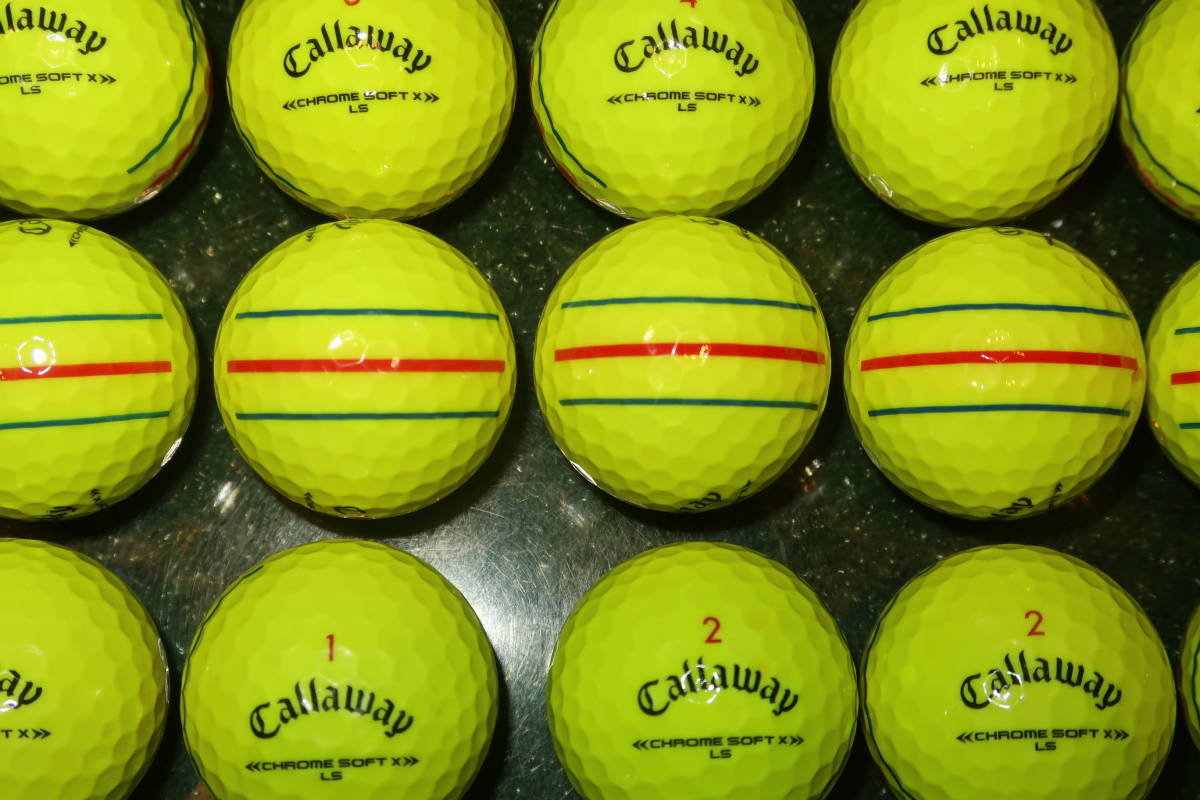 【目立った傷や汚れなし】ロストボール 2022年モデル CALLAWAY CHROME SOFT X LSトリプルトラック イエロー 20個の ...