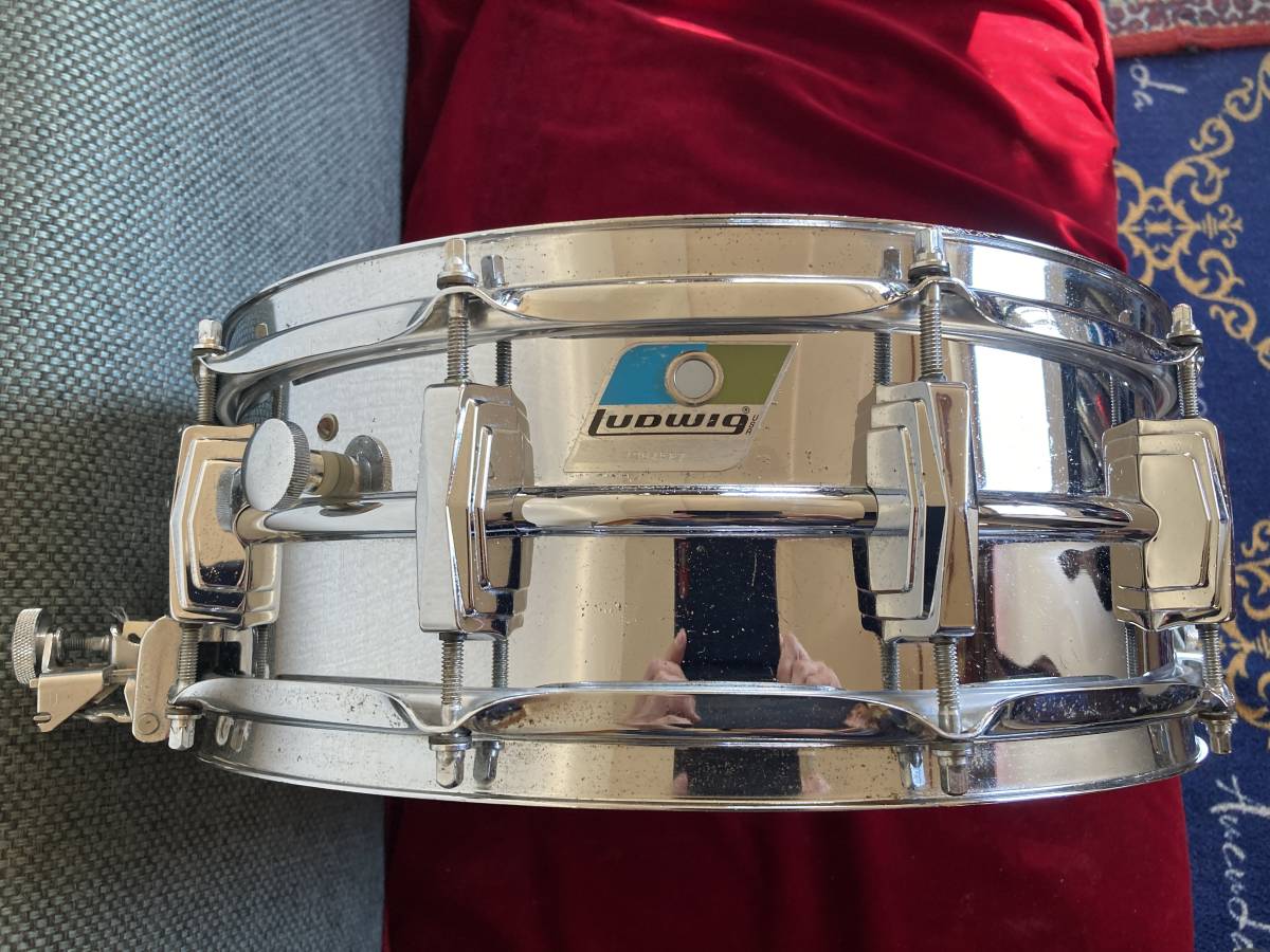 【やや傷や汚れあり】【1970年代製】Ludwig LM410 SUPER-SENSITIVE ラディアロイ スネア 14×5インチ【ブルー ...