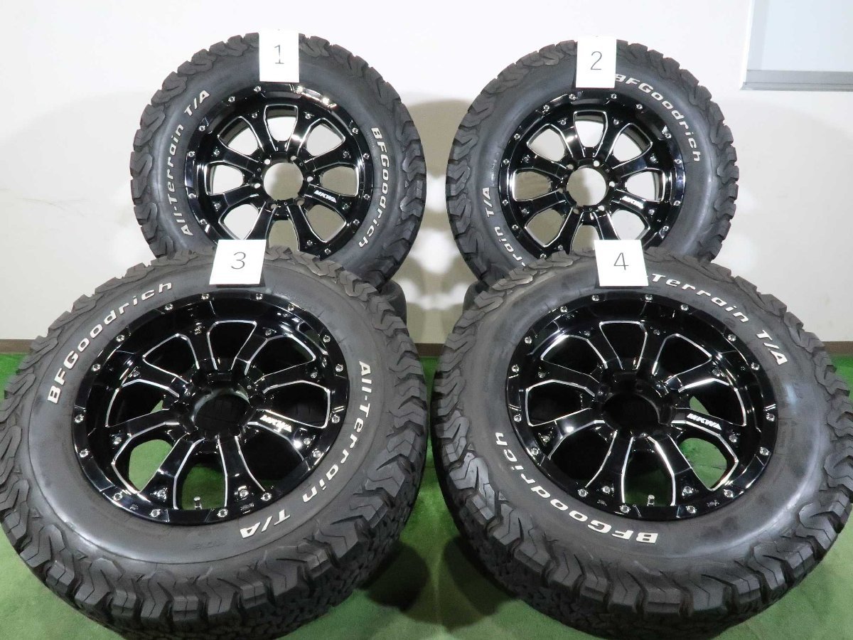 【やや傷や汚れあり】4本 MKW MK-46 M/L+ 17インチ 8J +20 6H PCD139.7 ラジアル BFグッドリッチ オールテレーン T/A KO2 265/65R17 プラド ...