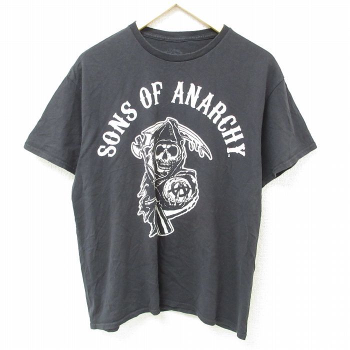 【目立った傷や汚れなし】l 古着 半袖 Tシャツ メンズ サンズオブアナーキー サンオブアナーキー コットン クルーネック 黒 ブラック