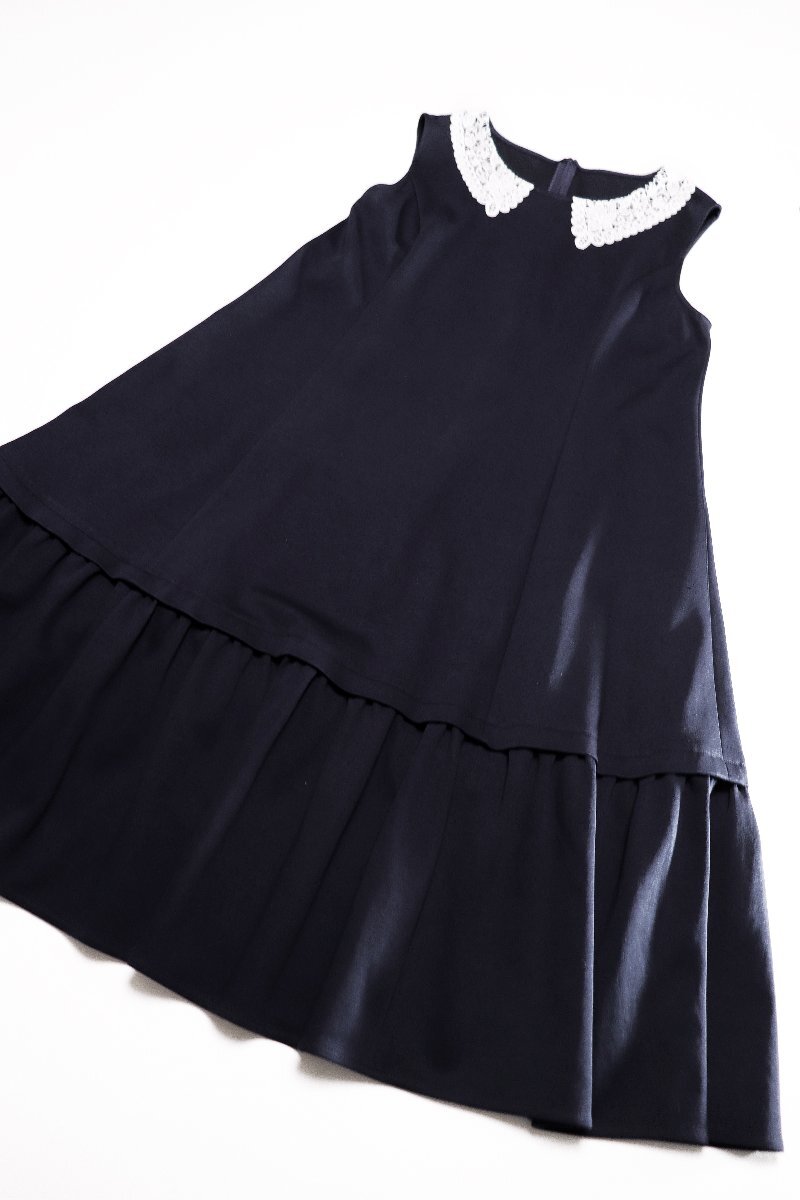 【目立った傷や汚れなし】☆美品2020☆Rene basicルネ/レース白襟ノースリーブワンピース：38/濃紺xw543の落札情報詳細 - ヤフオク落札価格検索 オークフリー