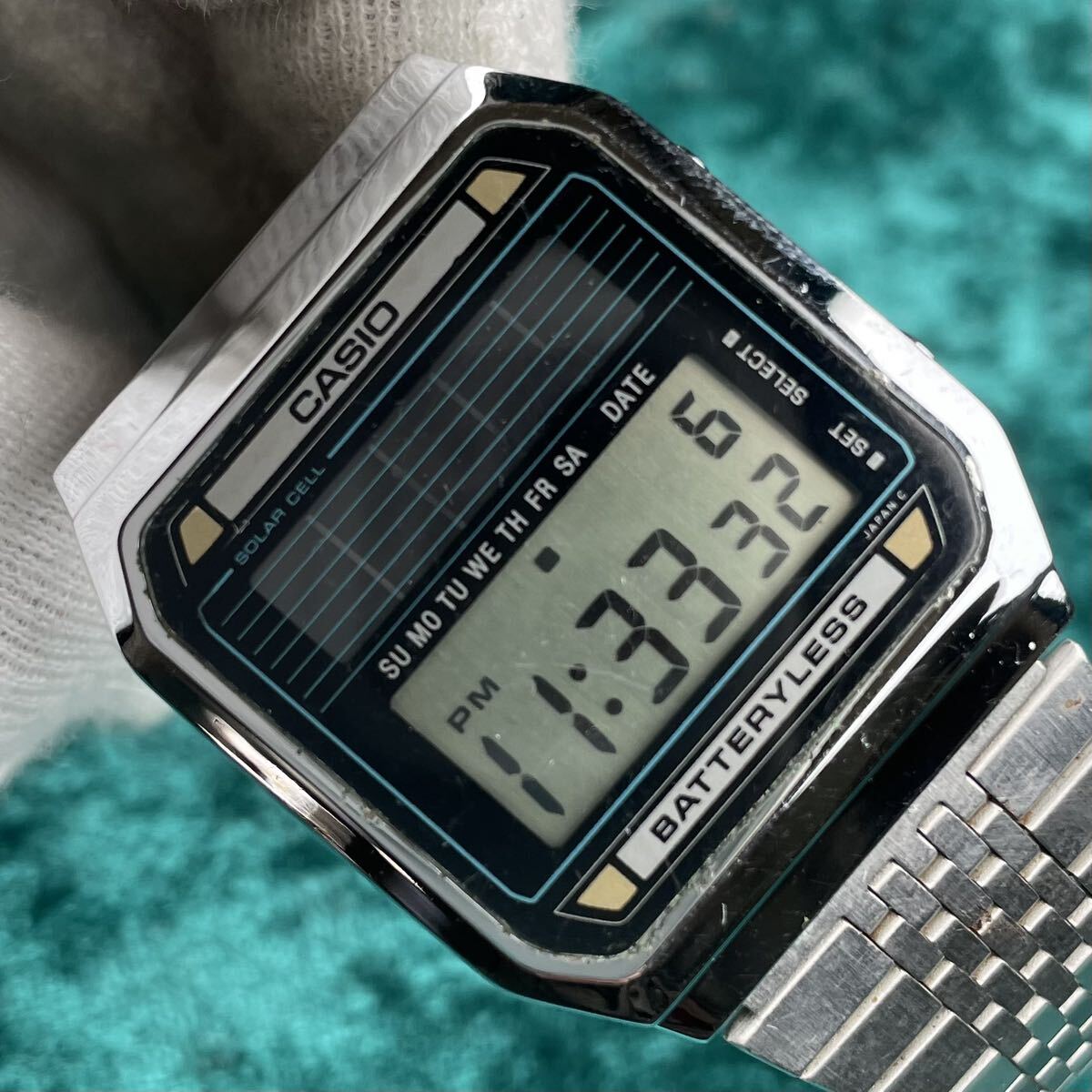 【やや傷や汚れあり】4ビンテージ CASIO 希少 BB-800 カシオ デジタル 初期ソーラーバッテリー SOLAR CELL ...