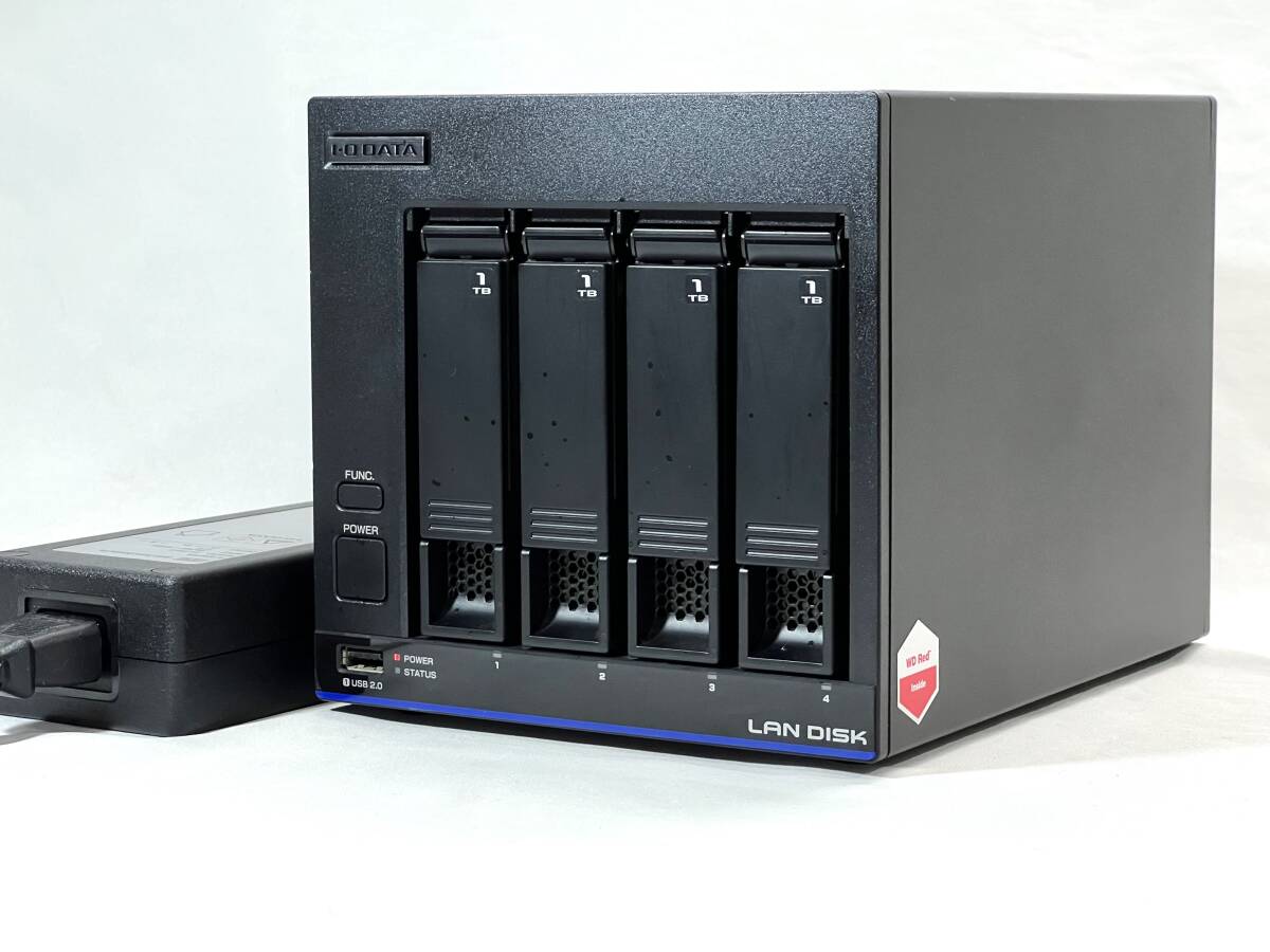 【傷や汚れあり】 【BIOS起動確認済】 I-O DATA LAN DISK HDL4-X4 NAS CPU Celeron N3010 RAM 2GB HDD無 マウンタ有 4ドライブ ...
