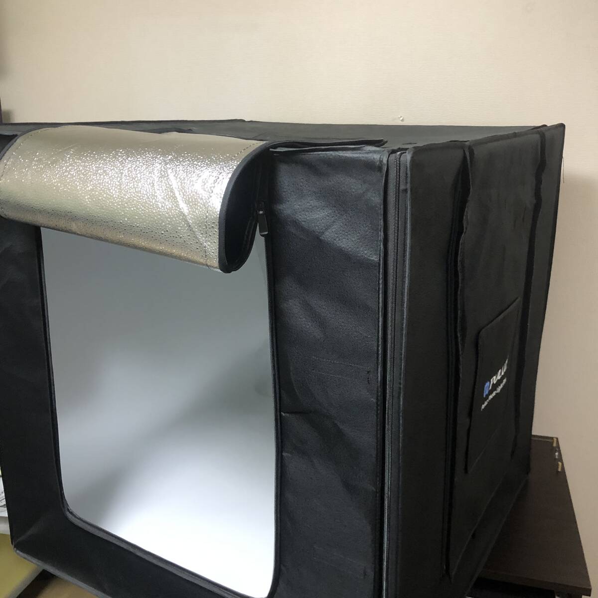 【全体的に状態が悪い】1円スタート！ジャンク品 80cm Puluz 大型撮影ボックス 中古（led照明不具合）撮影キット 簡易スタジオ 写真