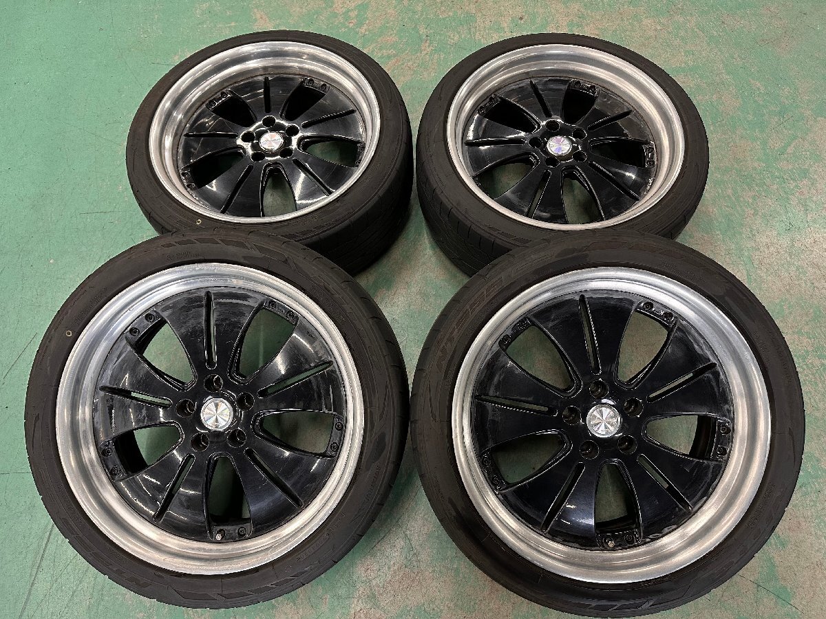 【全体的に状態が悪い】1円スタート WORK ユーロライン N2 8.5J 9.5J +30 5H PCD114.3 2020年 NITTO NT555G2 245/40R20 4本 ...