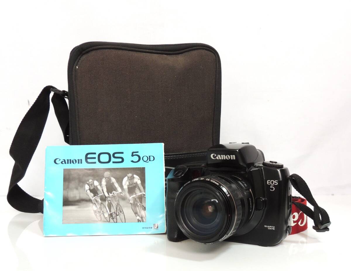 【やや傷や汚れあり】 Canon EOS 5 QD キャノン 一眼レフカメラ CANON ZOOM LENS EF 28-105㎜ 1:3.5-4.5 ULTRASONIC 動作未確認 中古品 ...