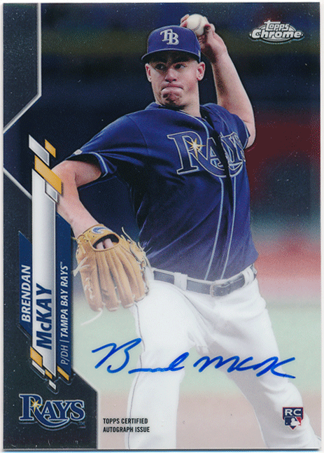 【やや傷や汚れあり】☆ Brendan McKay MLB 2020 Topps Chrome RC Rookie Signature ...