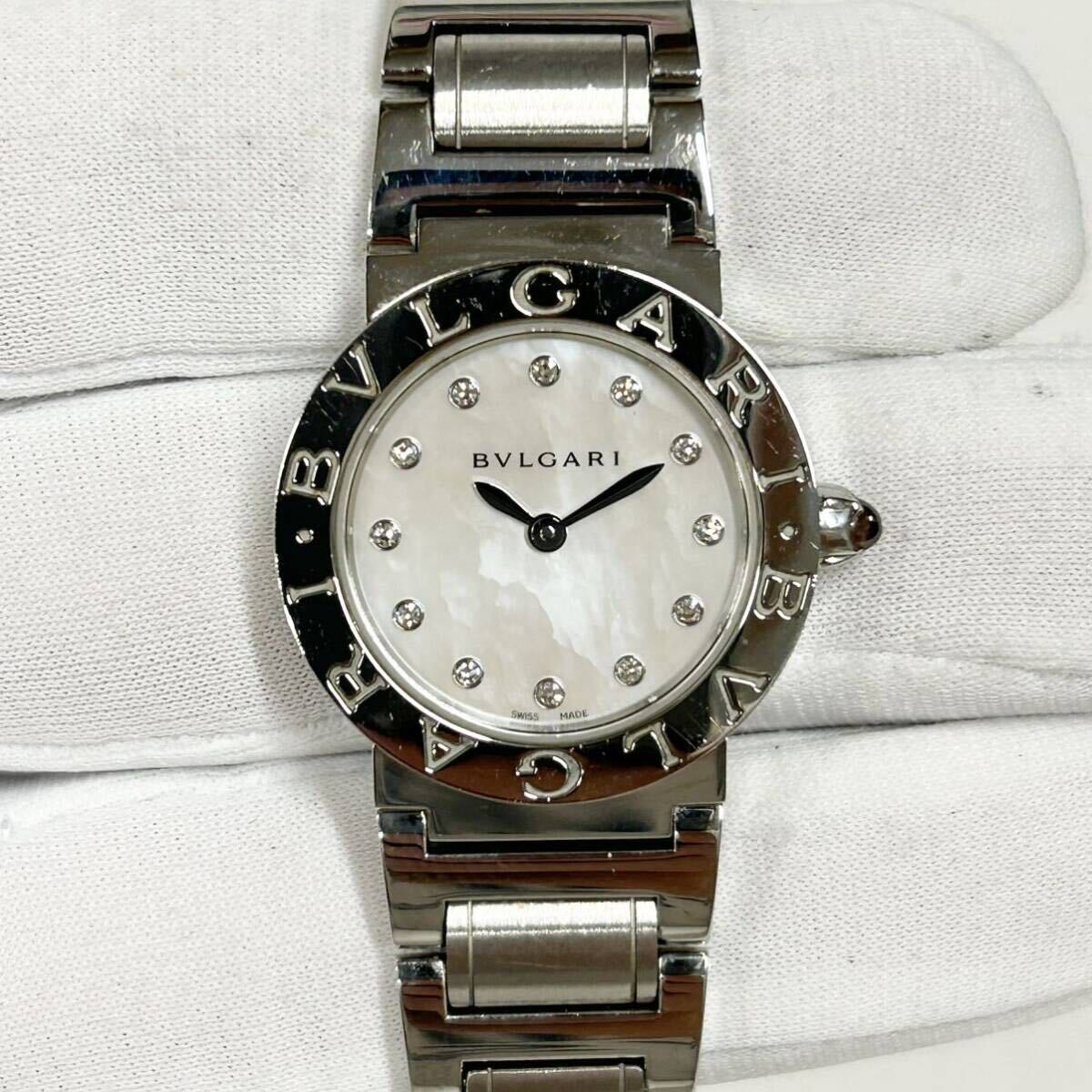 【やや傷や汚れあり】【1円スタート！！】電池交換済み！ ブルガリ BBL26S ブルガリブルガリ シェル文字盤 12Pダイヤ 箱・保付き 26mm レディース BVLGARIの落札情報詳細 ...