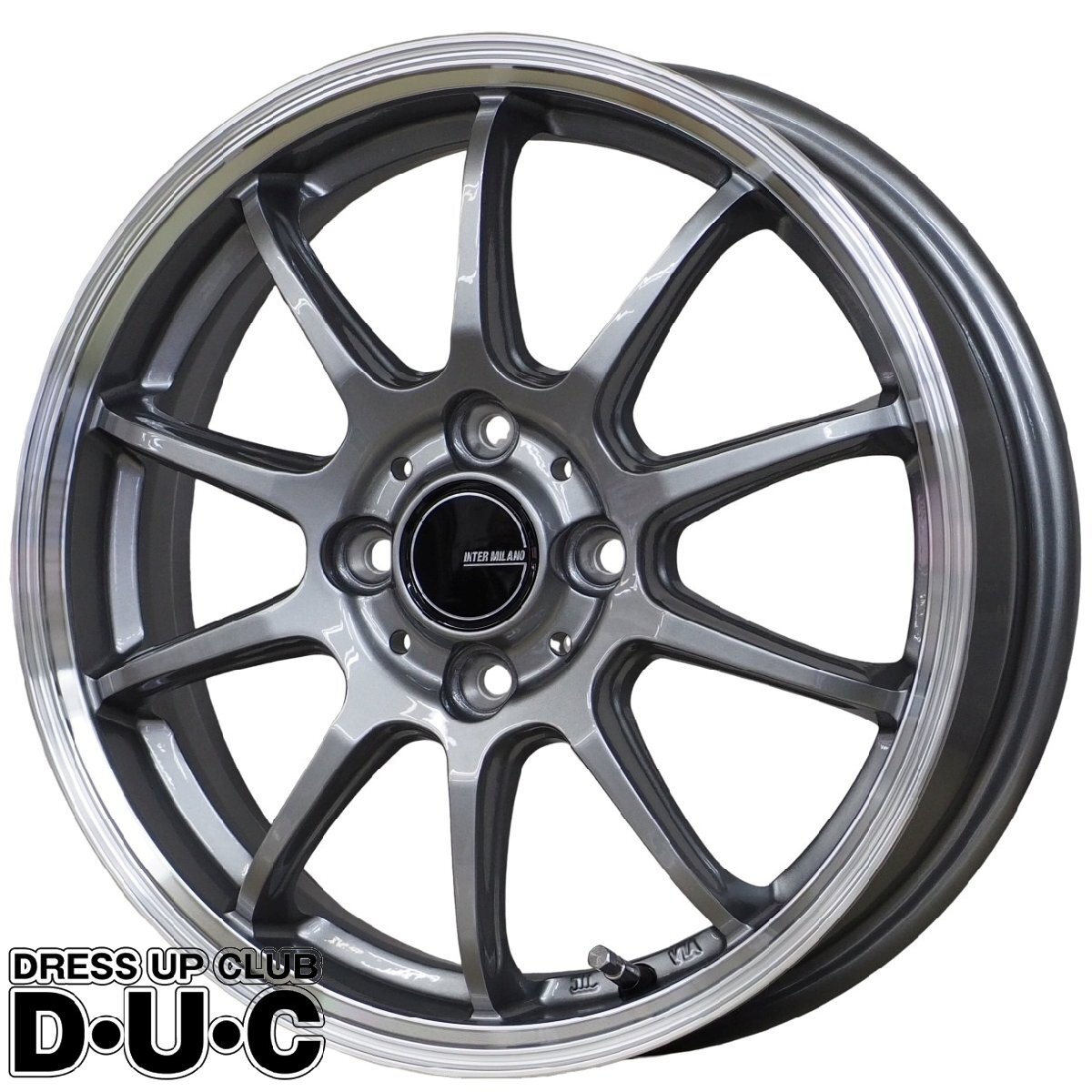 【未使用】特注色 軽用14インチタイヤセット インフィニティF10 GM/RP ガンメタ/リムPOL 155/65R14 165/55R14 ...