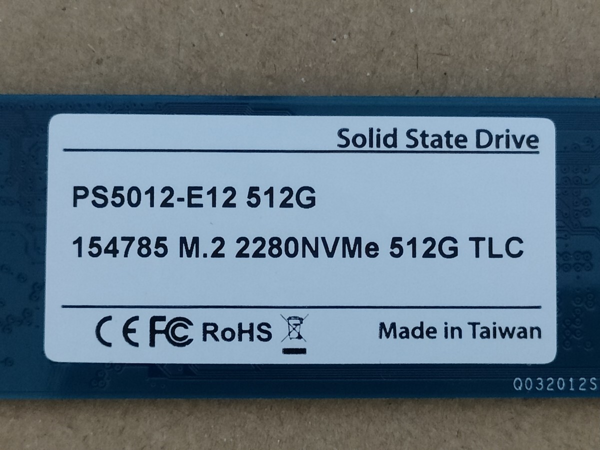 【目立った傷や汚れなし】PHISON PS5012-E12 M.2 PCIe NVMe 512GB 【SSD】の落札情報詳細 - ヤフオク落札価格検索 オークフリー