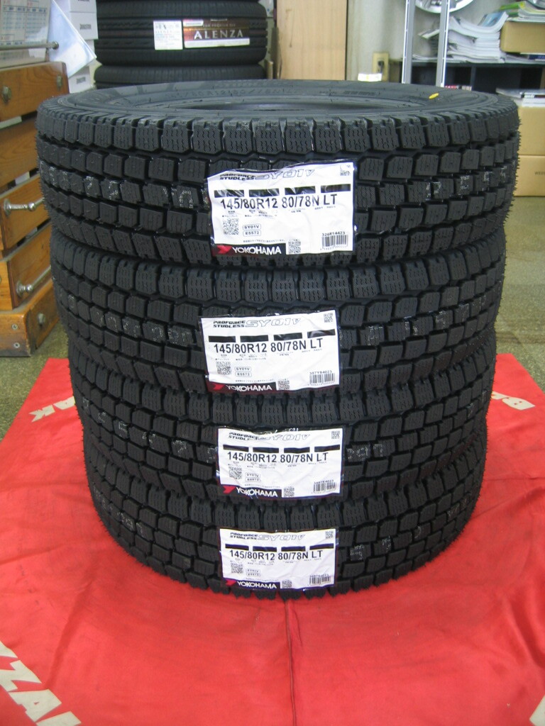 【未使用】ヨコハマ 国産 スタッドレス タイヤ SY01V 145/80R12 145/80-12 80/78N LT 新品 4本 セット 税込み 送料無料 軽トラ、軽バン用 自宅配送可の落札 ...