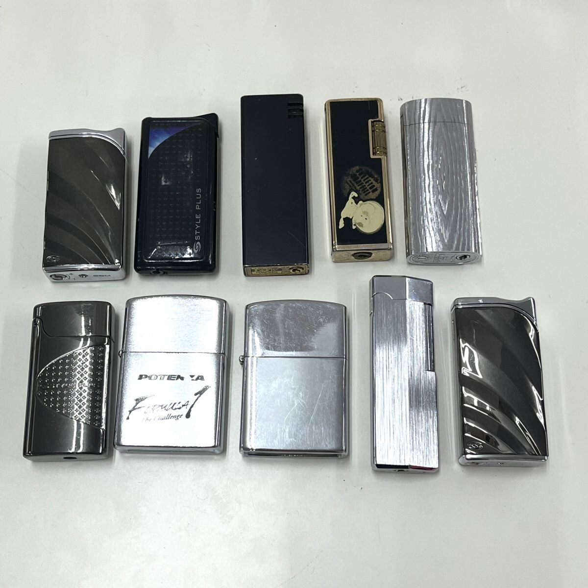 【傷や汚れあり】D039- ライター10点セット ガスライター IC STYLE PLUS CROWN Maruman SUNTORY 7点火 ...