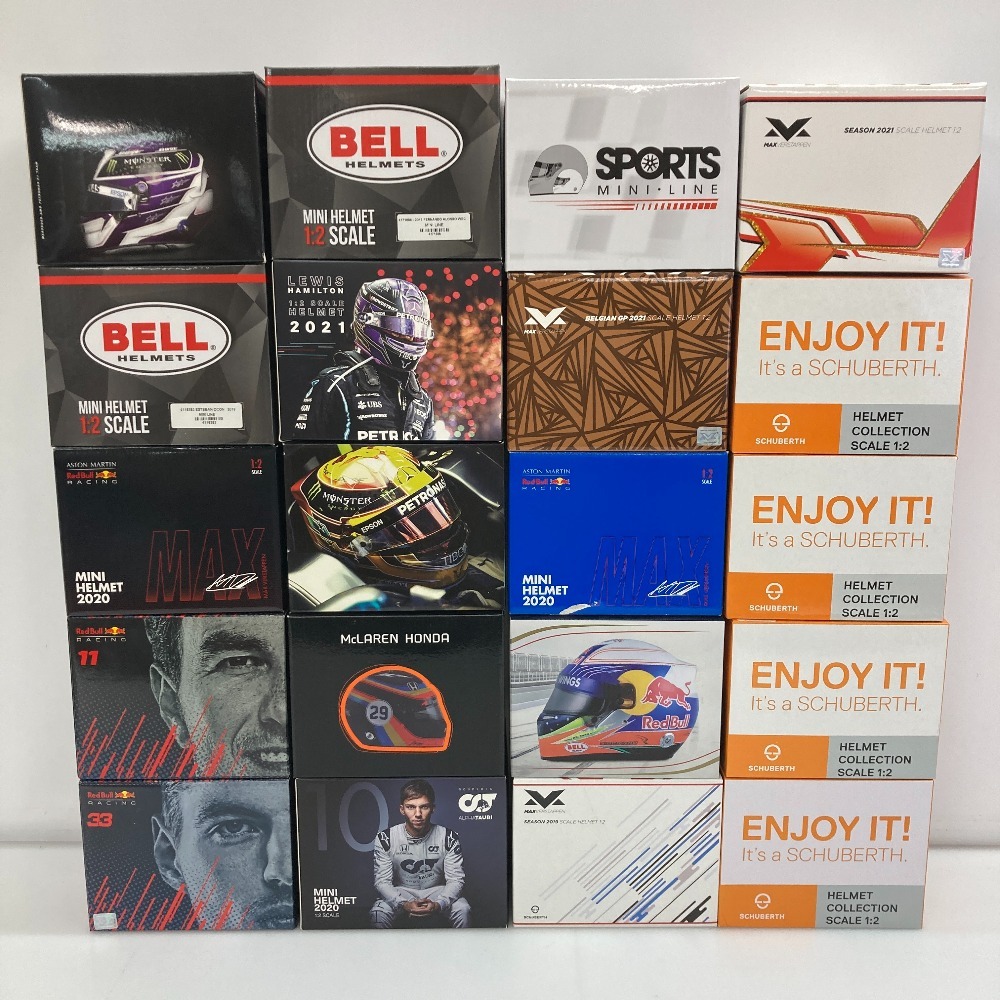 【やや傷や汚れあり】05w01600★1円~【ヘルメット1/2スケール セット】 BELL SCHUBERTH LEWIS HAMILTON ...
