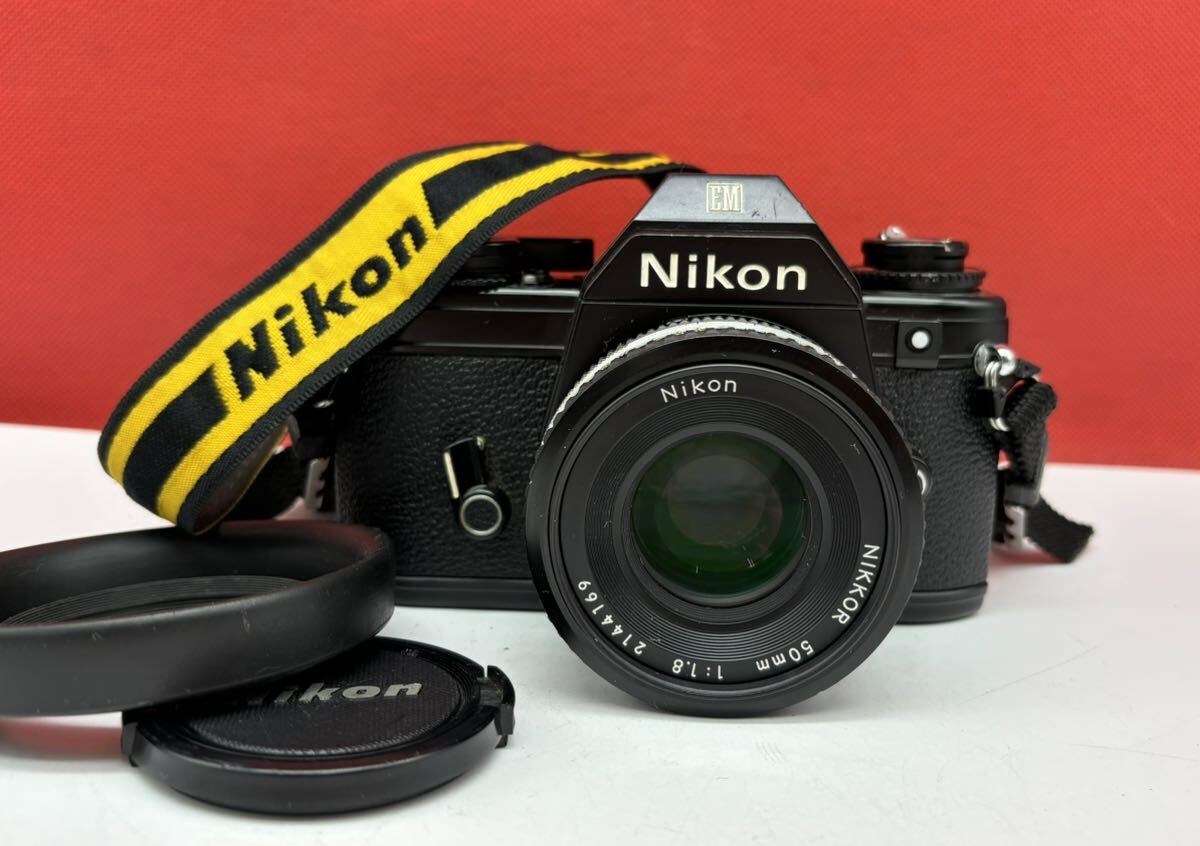 【傷や汚れあり】# Nikon EM フィルムカメラ 一眼レフカメラ ボディ NIKKOR F1.8 50mm Ai-s パンケーキ レンズ 動作確認済 シャッター、露出計OK ニコンの落札 ...