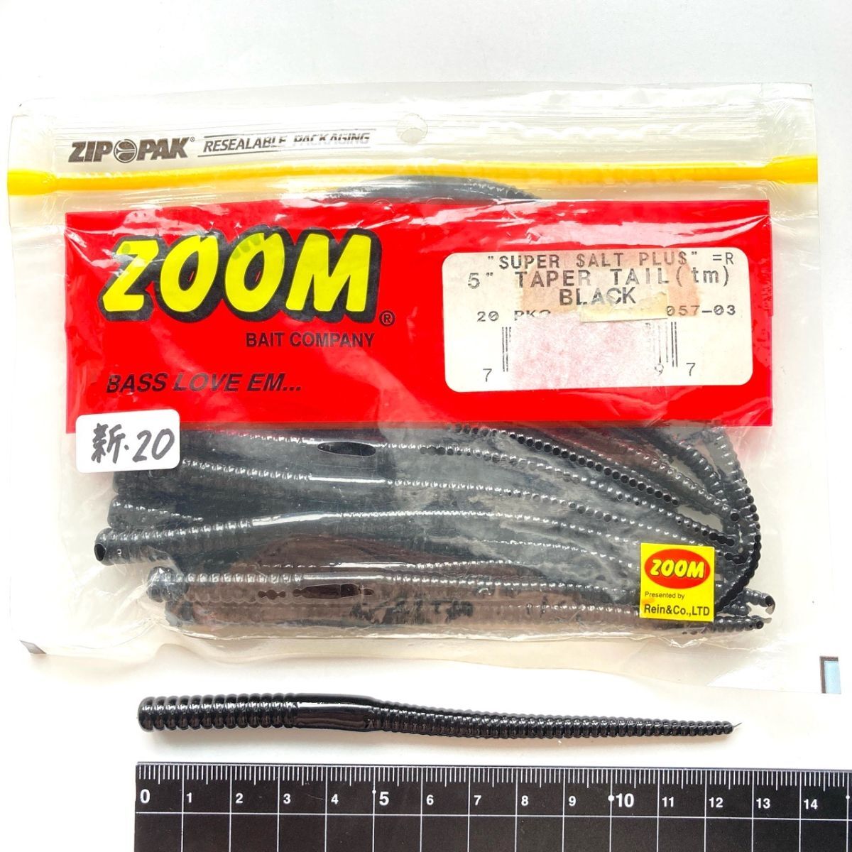 【未使用】713580 新品 ZOOM/ZBC 5インチ テーパーテール 20本 ZOOM BAIT COMPANY ズーム ブラック シンセンコーみないた感じのストレートワームの落札情報詳細 ...