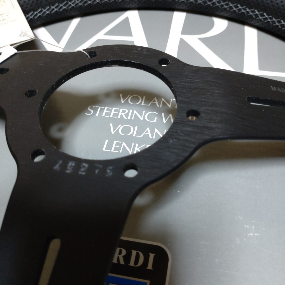 【未使用】NARDI クラシック 34φ 34cm パンチングレザー グレーステッチ N344 ND340 新品未使用 絶版 ナルディ ...