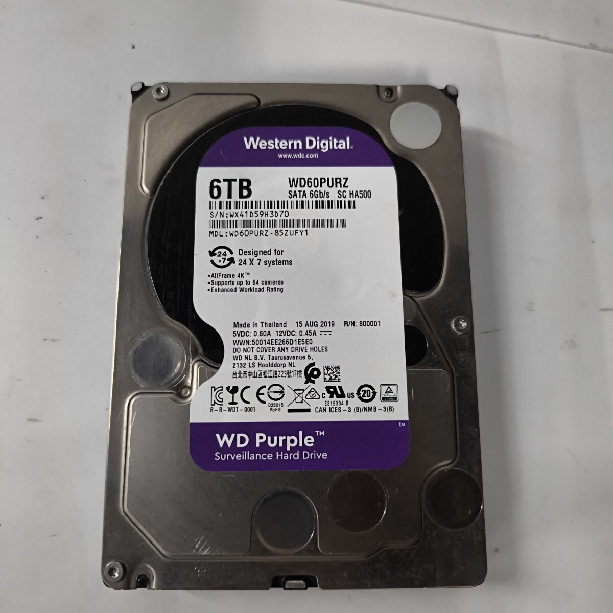 【やや傷や汚れあり】「33」Western Digital HDD 6TB WD60PURZ SATA 3.5インチ 使用時間2780の落札情報詳細 - Yahoo!オークション落札価格検索 ...